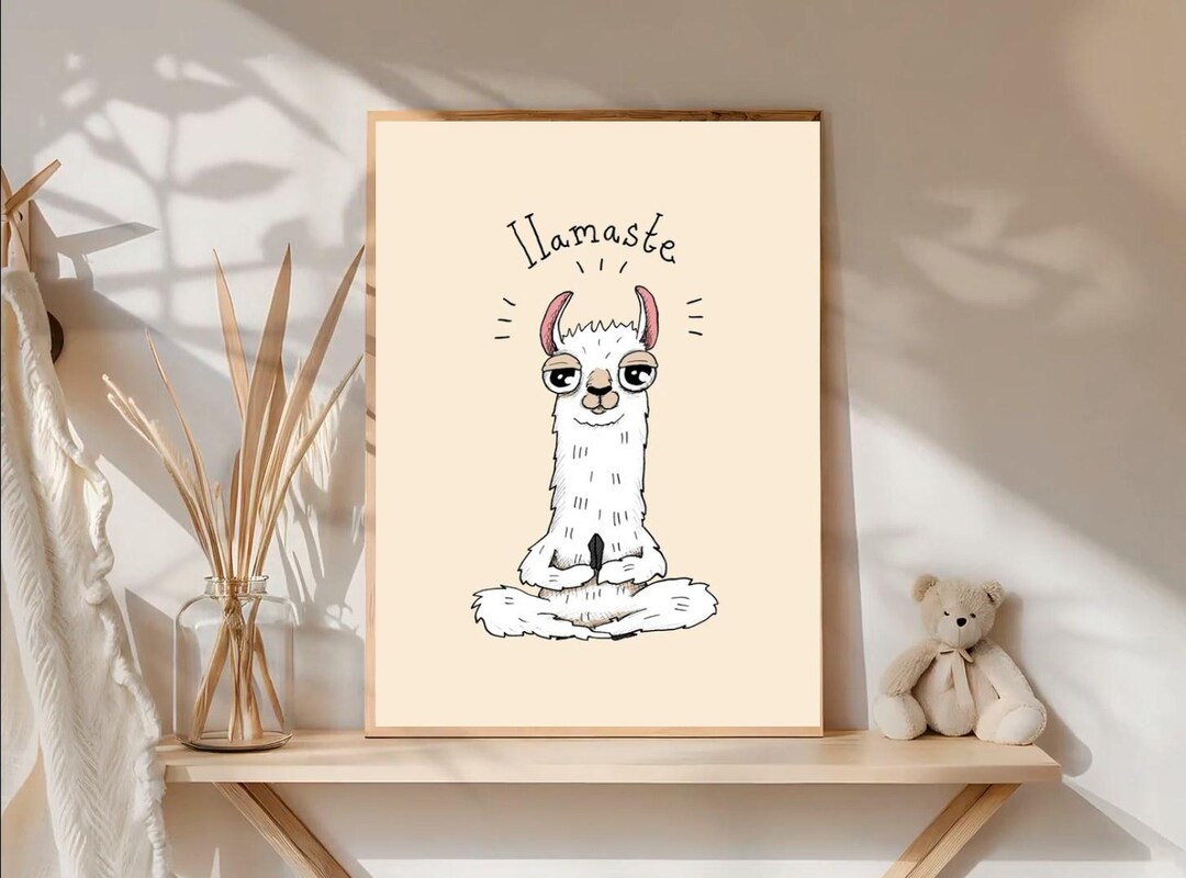 Lamaste Llama Poster Funny Yoga Llama Wall Art - Etsy