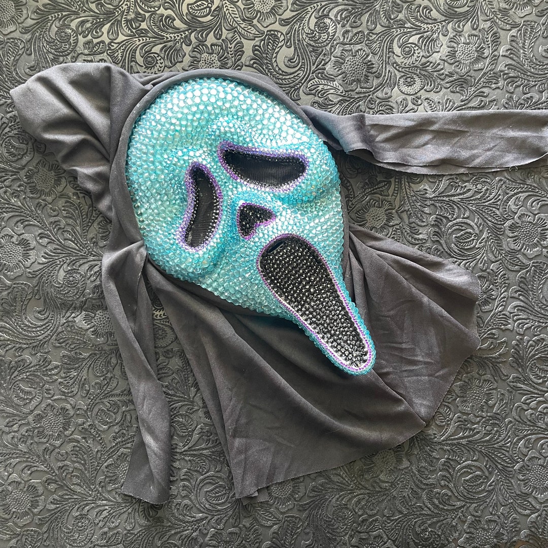 8 Bit Ghostface Rhinestone Mask Rhinestone Halloween Mask - Etsy