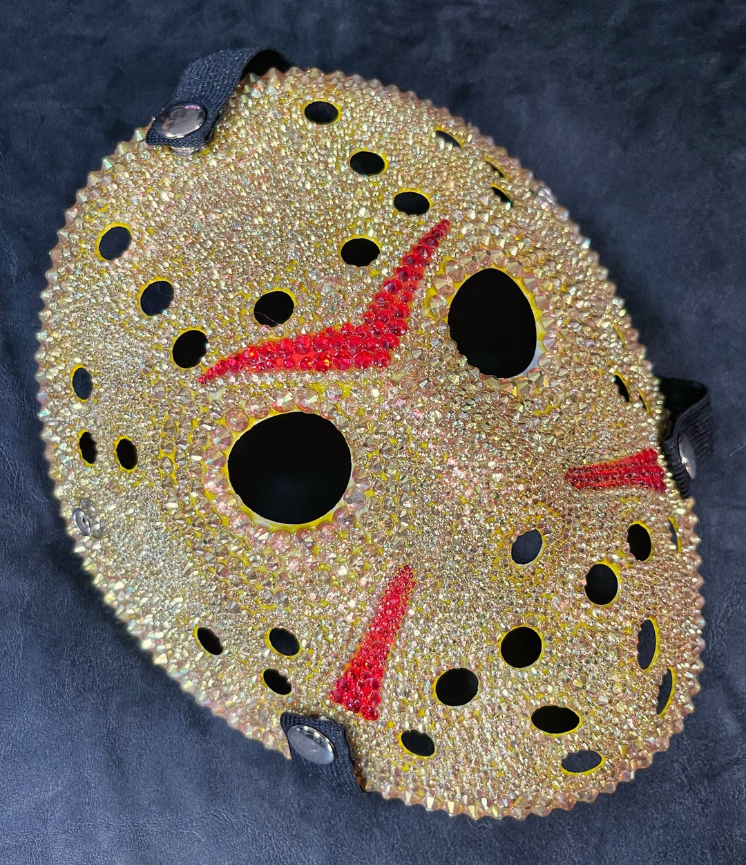 Gold Jason Rhinestone Mask Rhinestone Halloween Mask Bling Mask ...