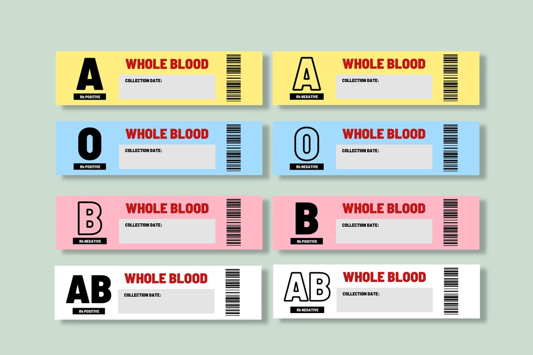Blood Type Jello Shot Syringe Sticker Labels | Science Themed Party ...