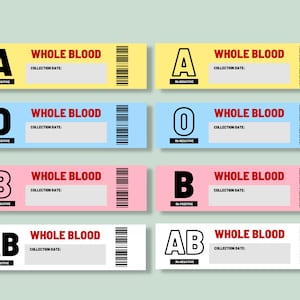 Blood Type Jello Shot Syringe Sticker Labels | Science Themed Party ...