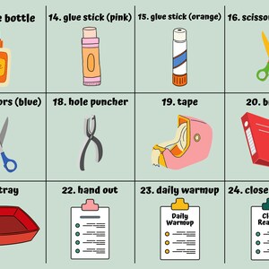 Set of 10 Classroom School Supplies Magnets + “you’ll Need” | Teacher ...