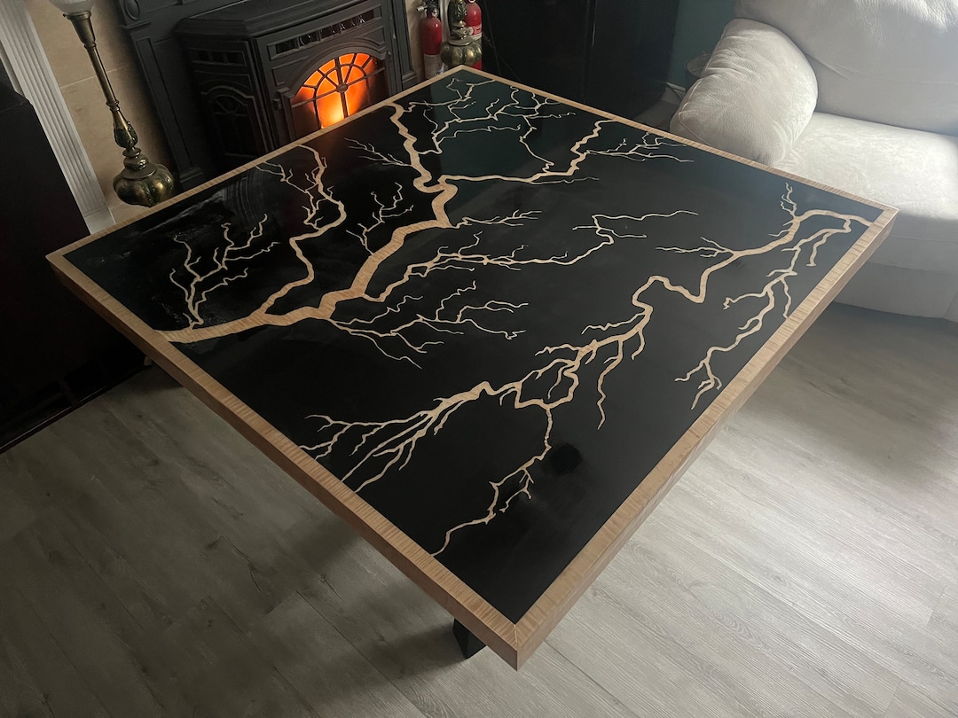 Lightning/lichtenberg Bar Height Table - Etsy