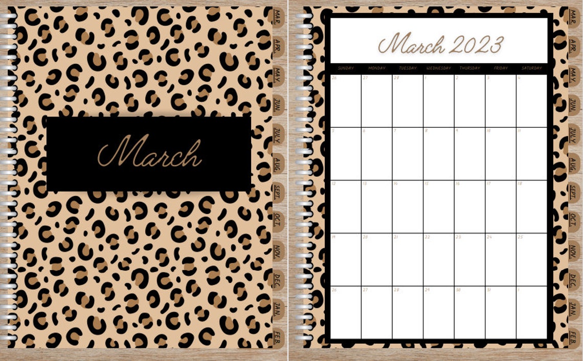 Digital Planner-leopard Digital Planner-hyperlinked Tabs Planner ...