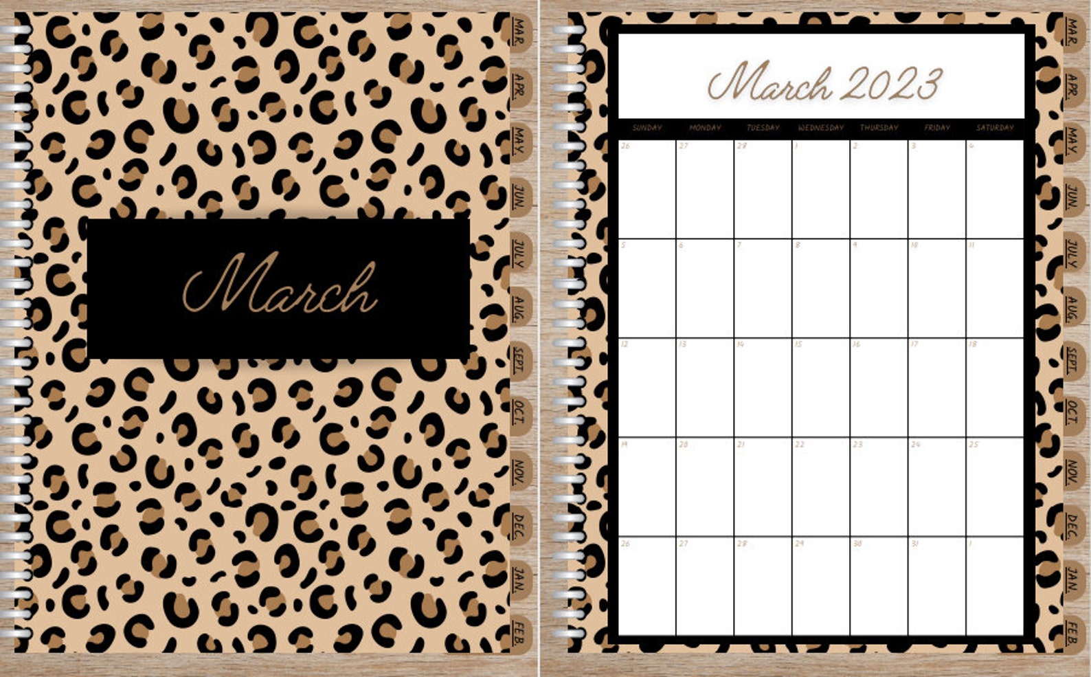 Digital Planner-leopard Digital Planner-hyperlinked Tabs Planner ...