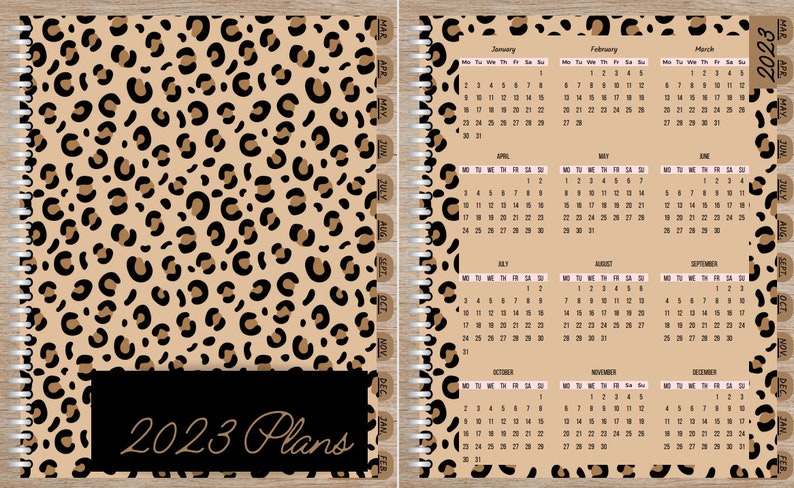 Digital Planner-leopard Digital Planner-hyperlinked Tabs Planner ...