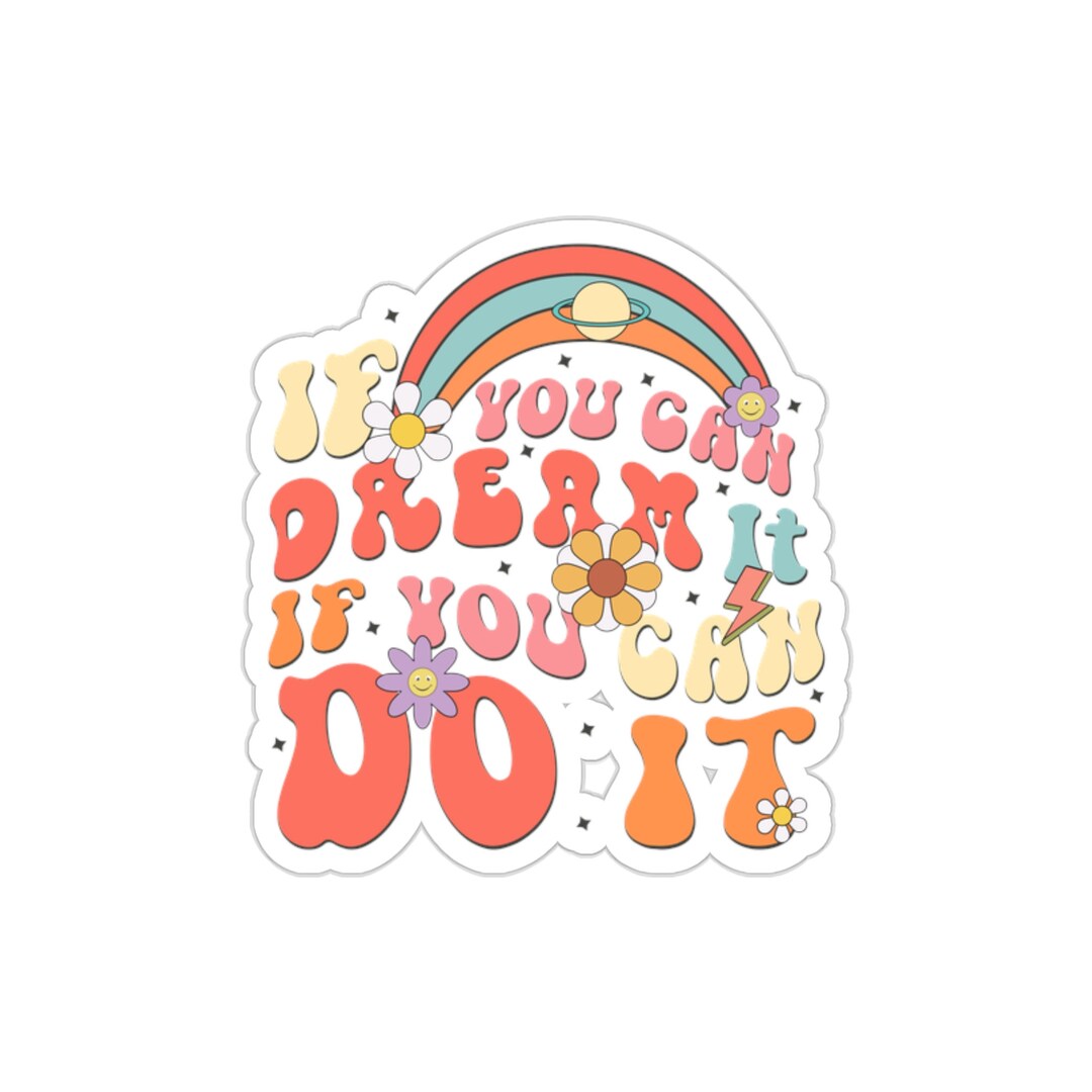 Cute Retro Sticker, Positive Quotes Stickers - Etsy