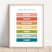 Rainbow Days of the Week Wall Print, Digital Download Print, Cute ...