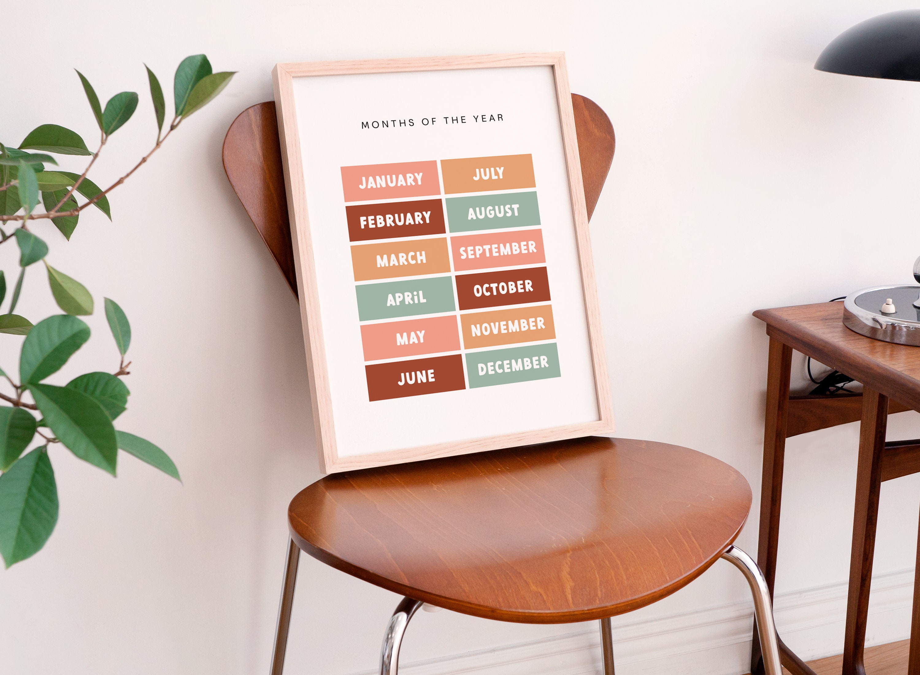 Boho Months of the Year Wall Print, Digital Download Print, Cute ...