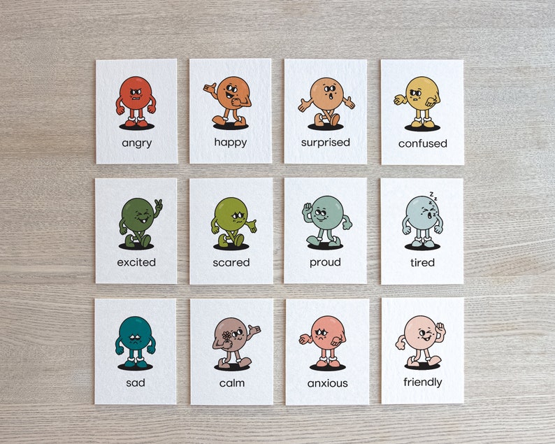 Emotion Flashcards Feelings Flashcards Digital Download - Etsy