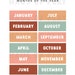Boho Months of the Year Wall Print, Digital Download Print, Cute ...