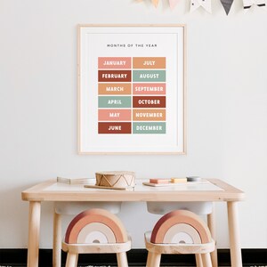 Boho Months of the Year Wall Print, Digital Download Print, Cute ...