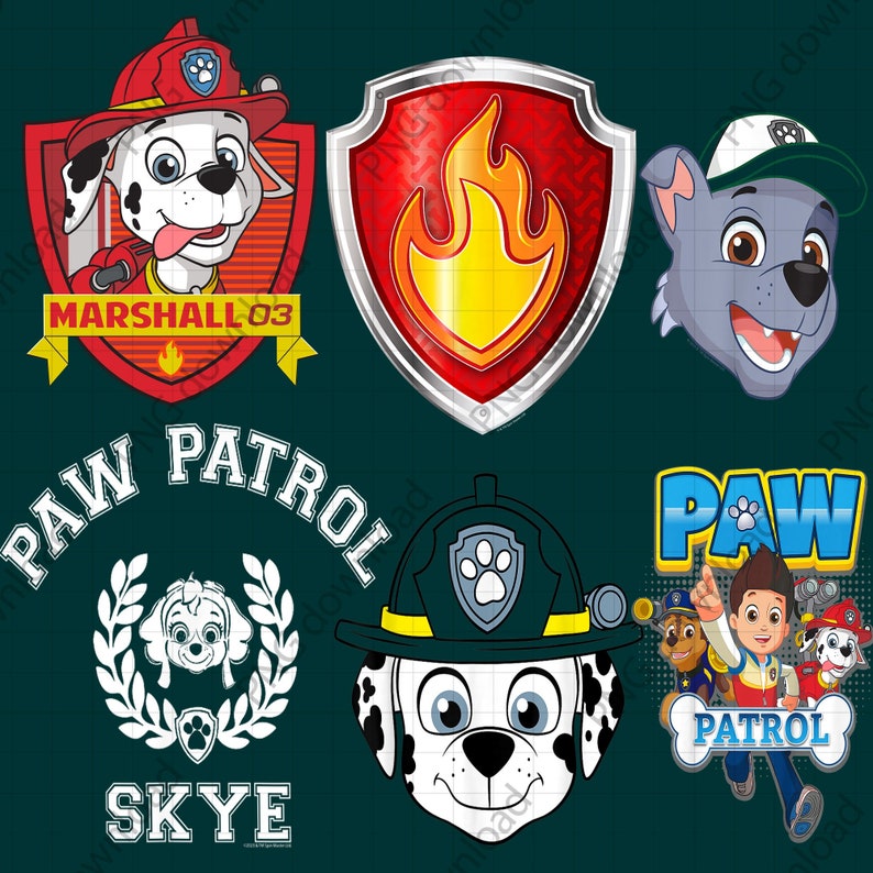 6 Paw Png Patrol Png Designs Bundle Layered Items 5 - Etsy