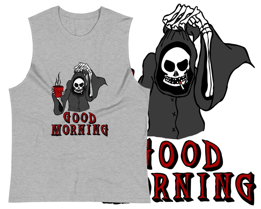 Morning Reaper Muscle Shirt Cigarettes & Coffee Tank Top - Etsy