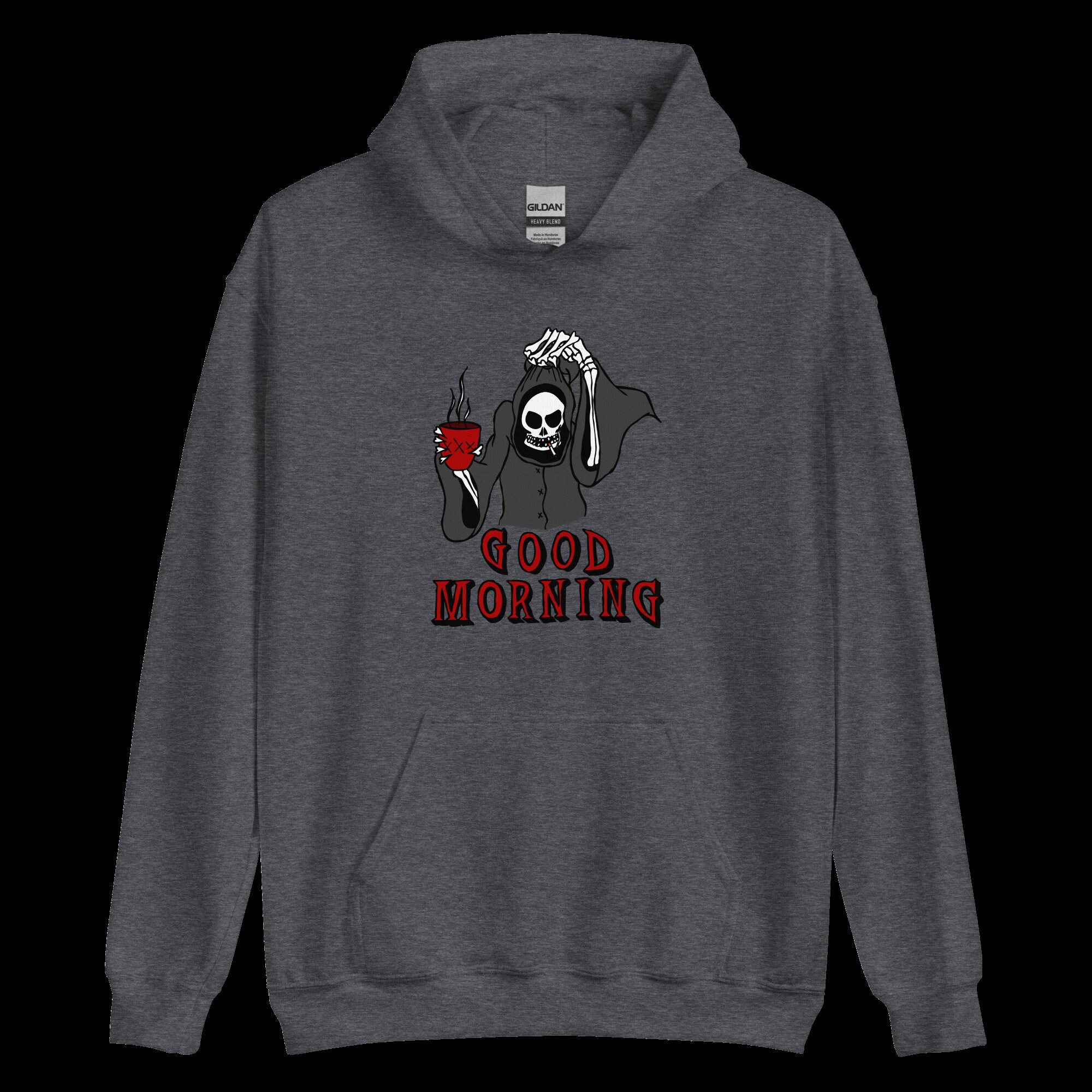 Morning Reaper Hoodie Cigarettes & Coffee Hoodie Halloween - Etsy