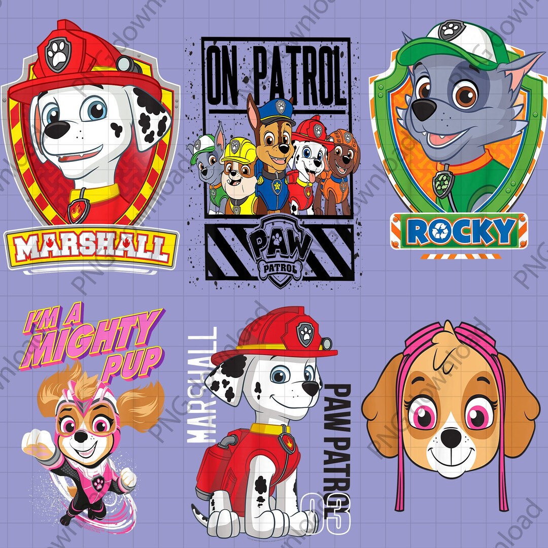 Paw Png Patrol Png Designs Bundle Layered Items 5 UNIQUE - Etsy