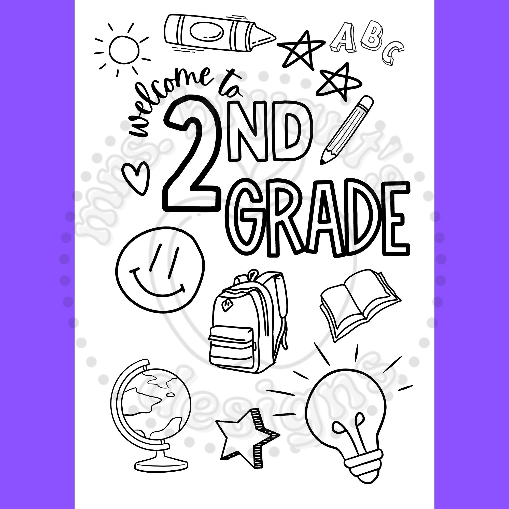 Back to School Coloring Sheets - Etsy
