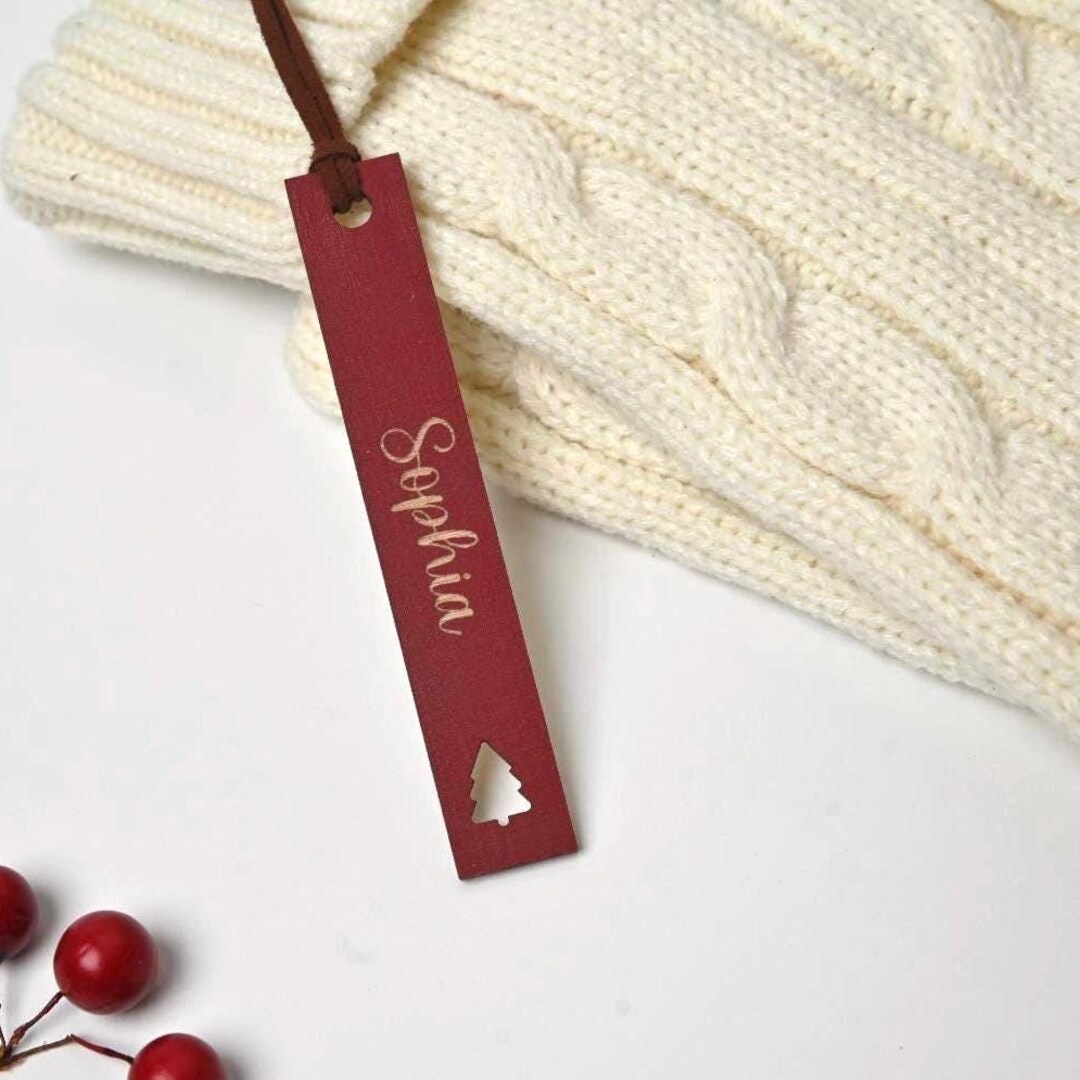 Personalized Wooden Christmas Stocking Tag: Laser Cut Name Label - Etsy