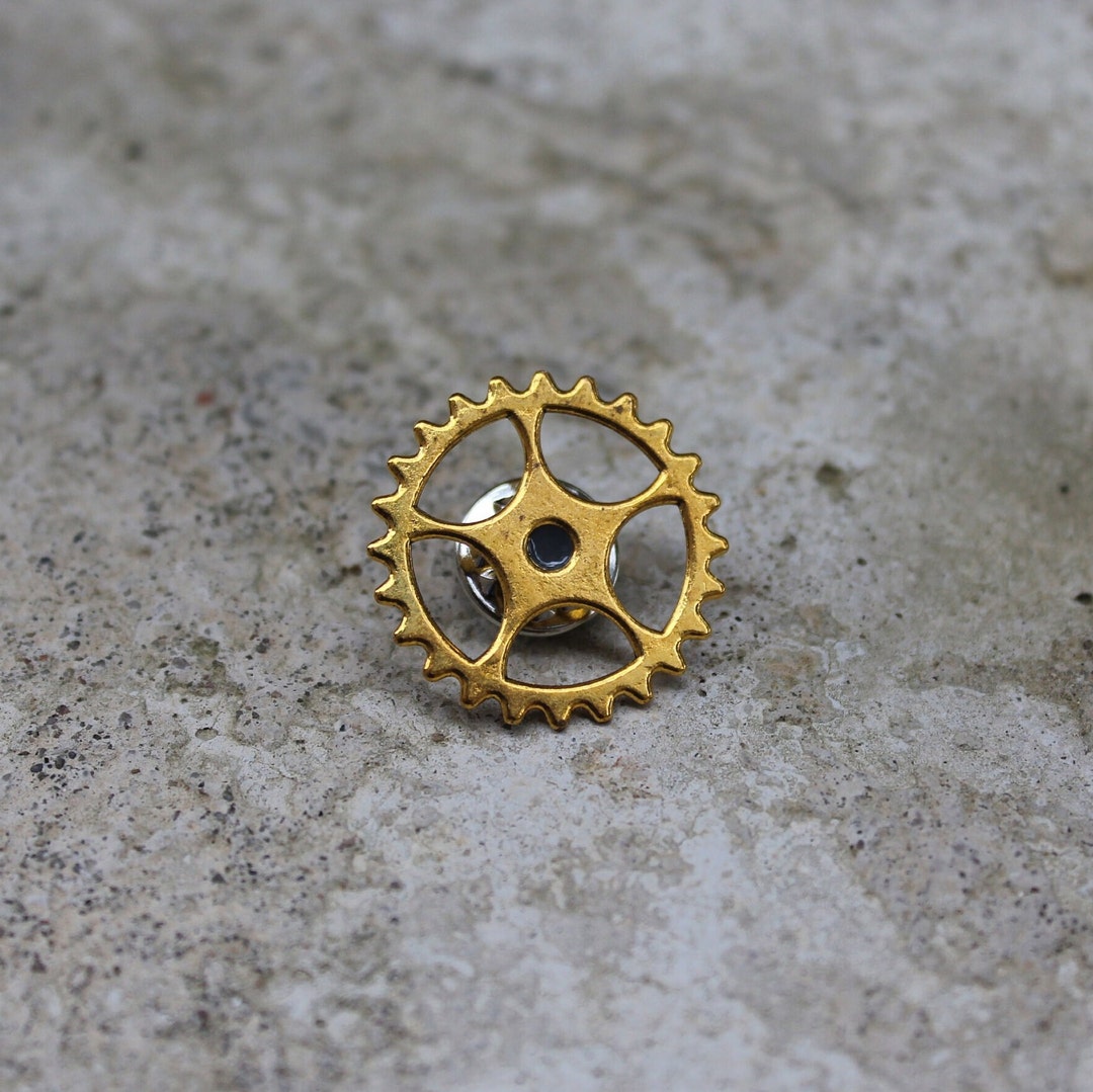 Steampunk Gear Lapel Pin Cog Wheel Brooch Tie Tack Jewelry Badge Nerd ...