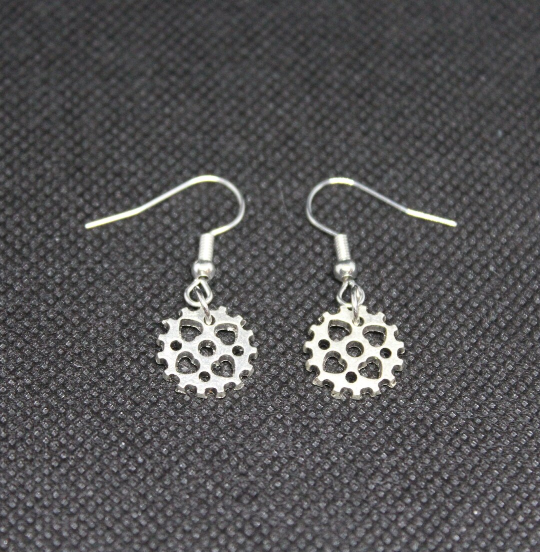 Steampunk Gear Earrings Cog Wheel Jewelry Jewellery Retro Nerd Geek ...