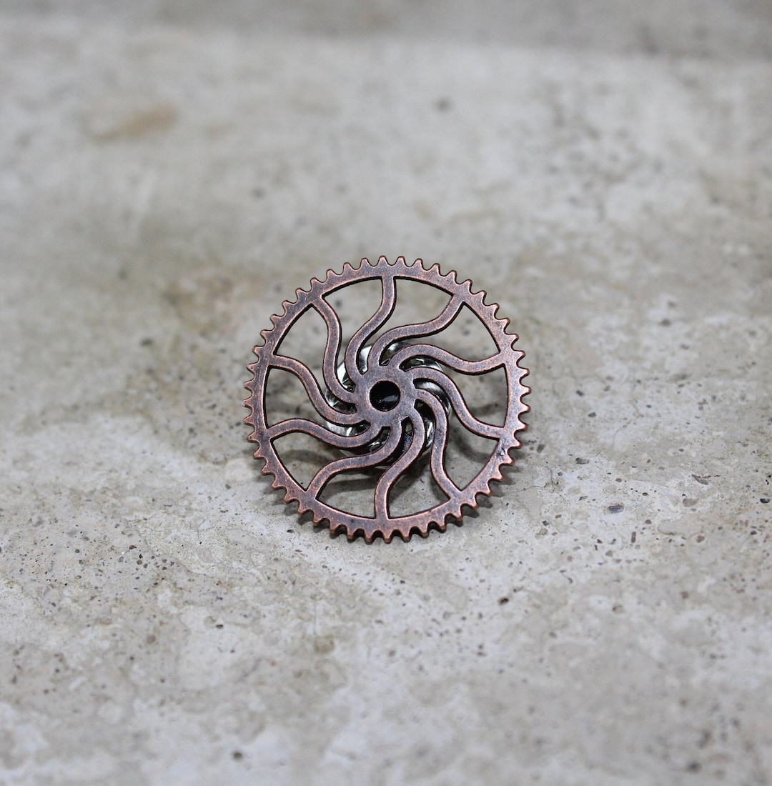 Steampunk Gear Lapel Pin Copper Cog Wheel Brooch Tie Tack Jewelry Badge ...