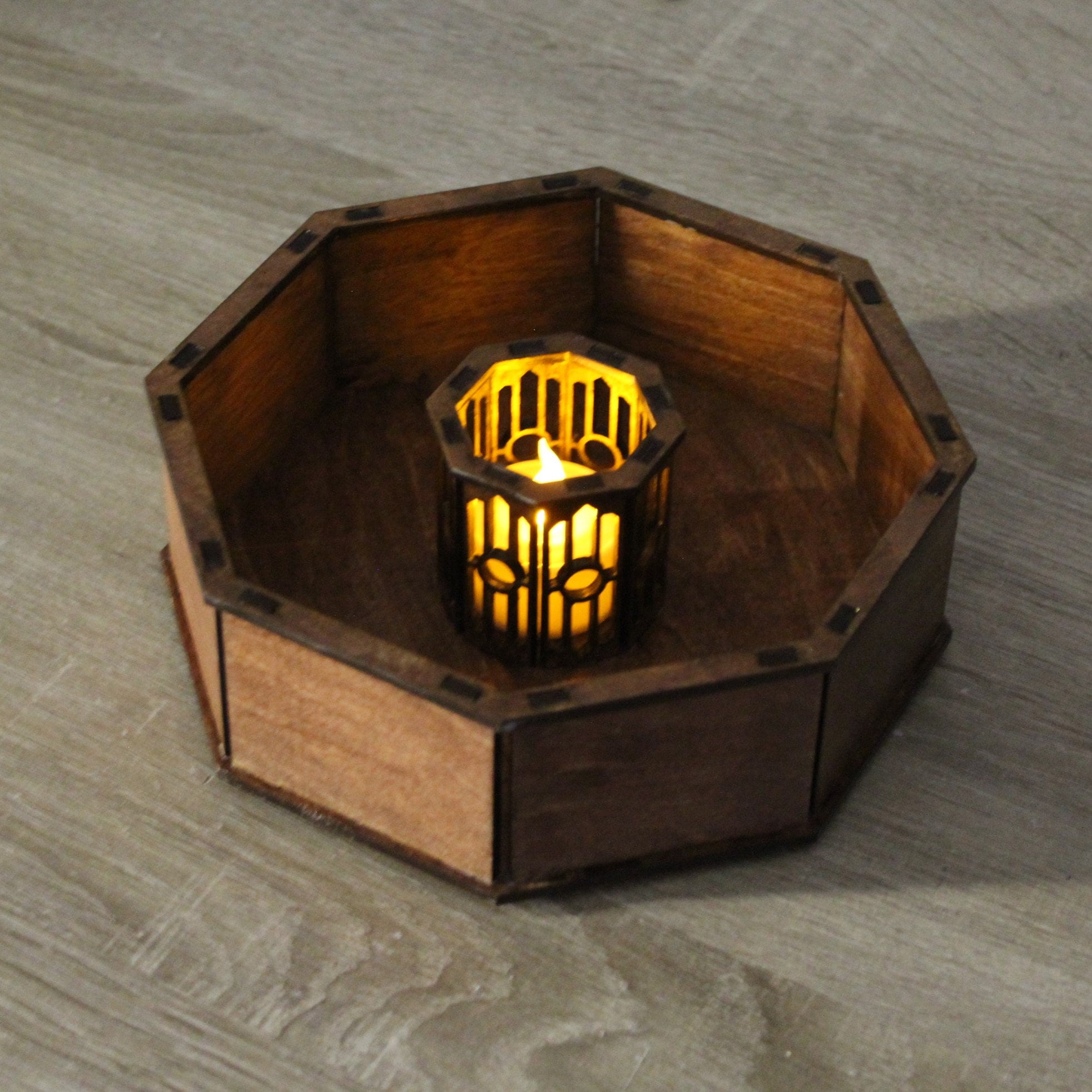 Light-up Dice Tray SVG Files Tealight Candle Holder Dice Tray Tabletop ...