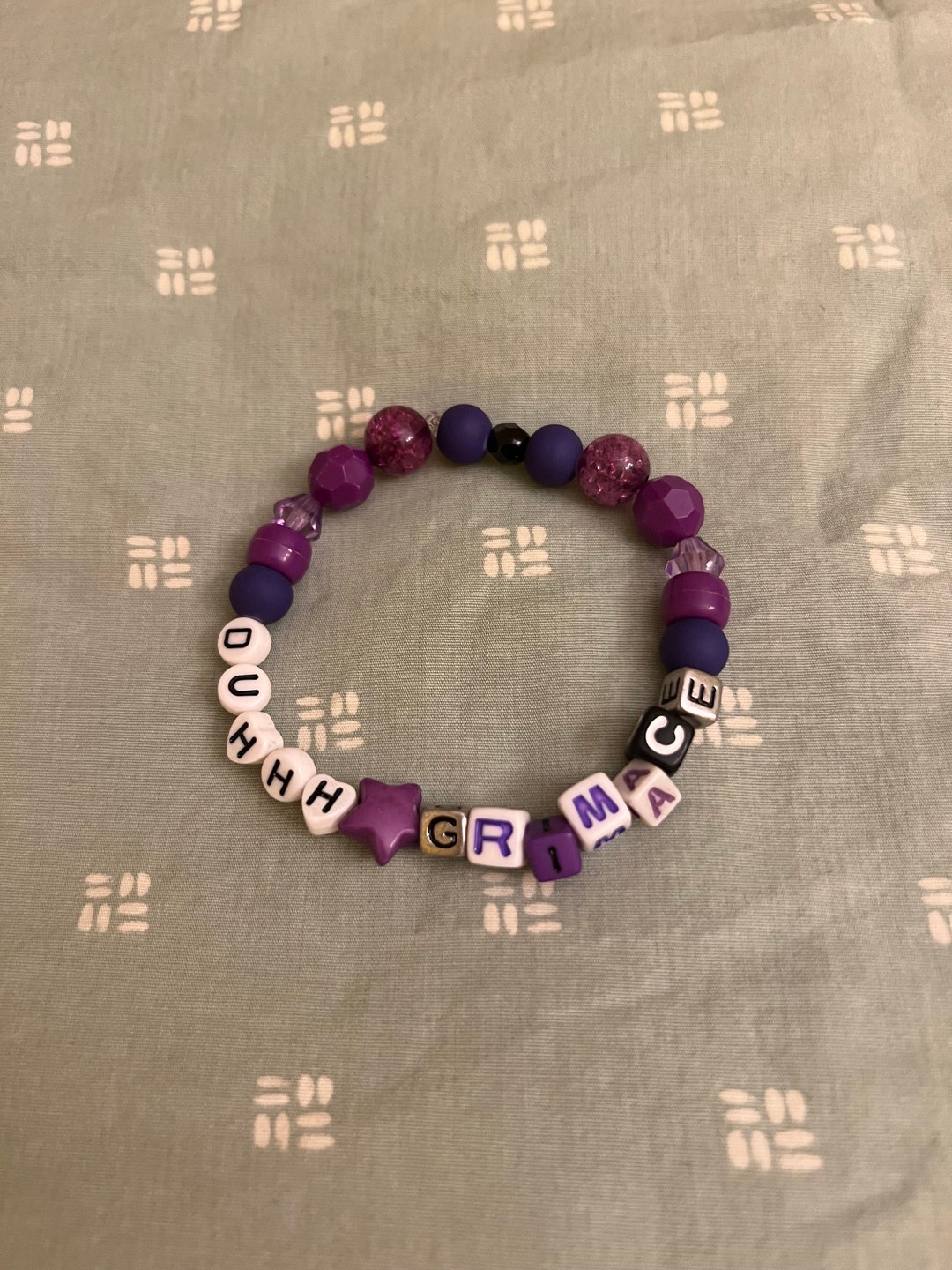Grimace Mcdonalds Kidcore Kandi Bracelet Weird Jewelry Purple Grimace ...