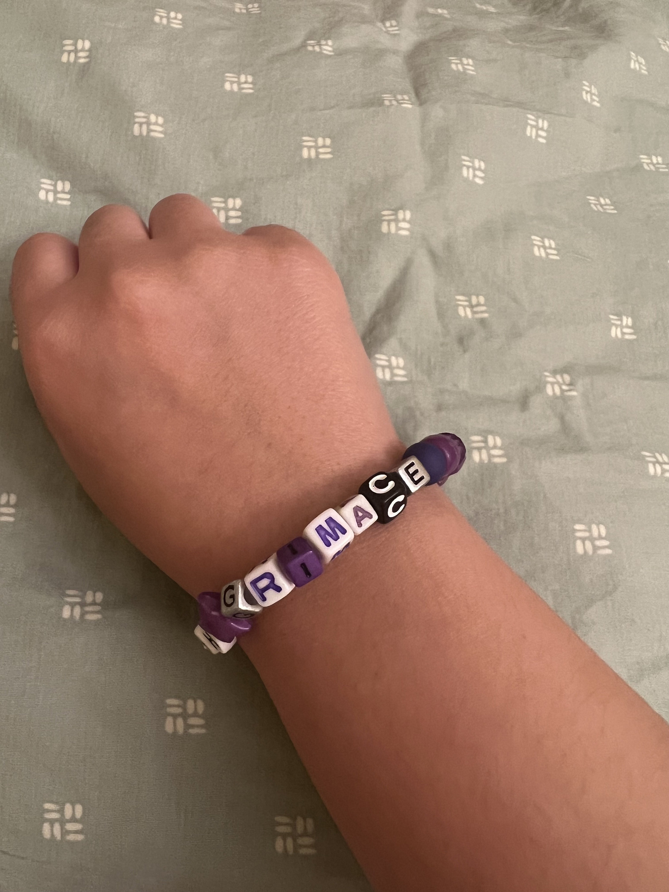 Grimace Mcdonalds Kidcore Kandi Bracelet Weird Jewelry Purple Grimace ...