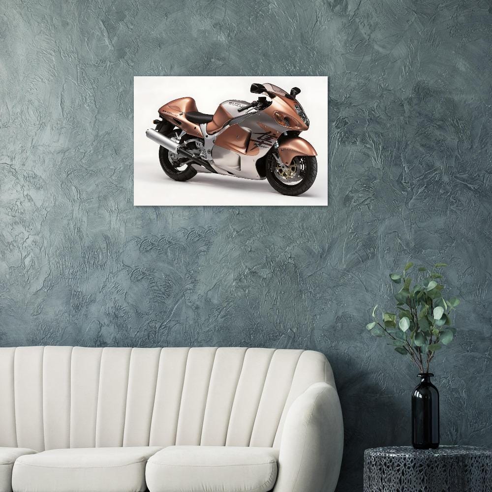 Suzuki Hayabusa GSX1300R Copper-silver 1999--24x36 16x24 12x18 8x12in ...