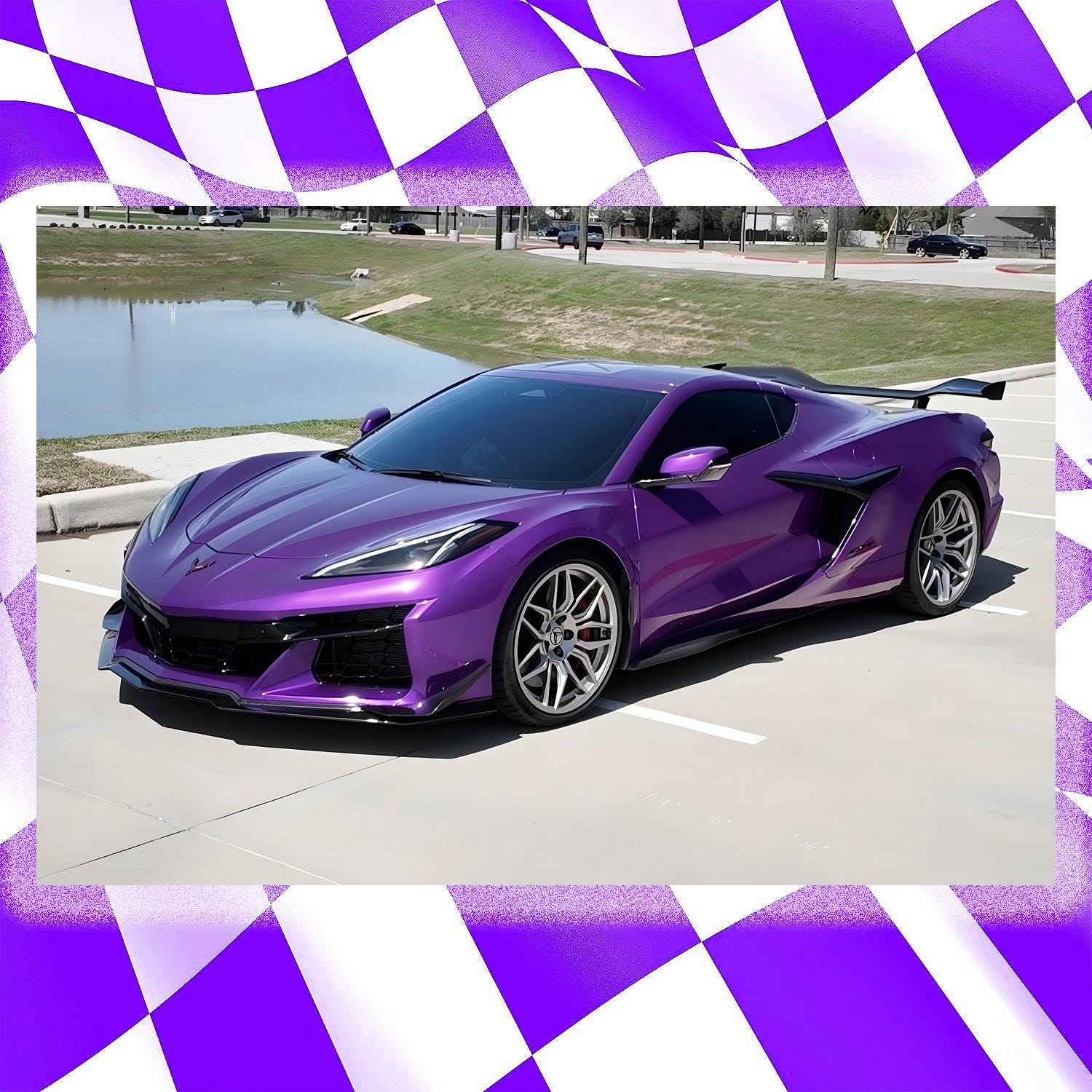 Chevrolet C8 Corvette Z06 Purple 2024 | 36x24 Inch Unframed, Glossy, 4k ...
