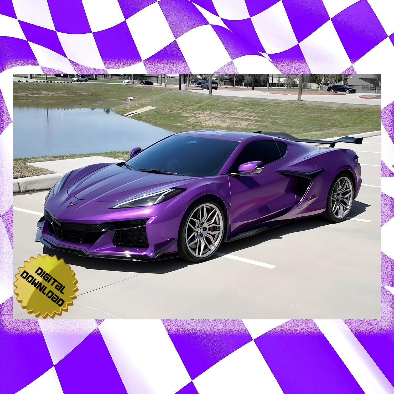 Chevrolet C8 Corvette Z06 Purple 2024 | 36x24 Inch Digital Download ...
