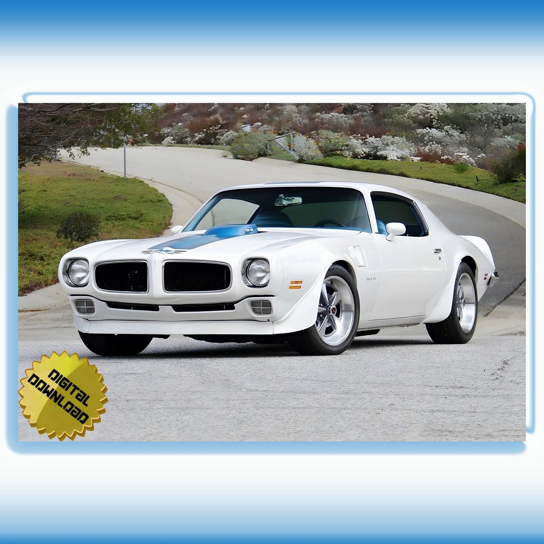 Pontiac Firebird Trans Am White 1970 | High Quality 300dpi | 40x28 ...