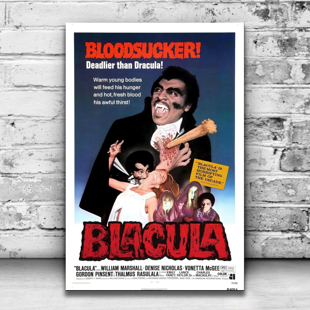 Blacula - 1972 | 24x36 16x24 12x18 8x12 Inch Unframed High Quality 4K ...