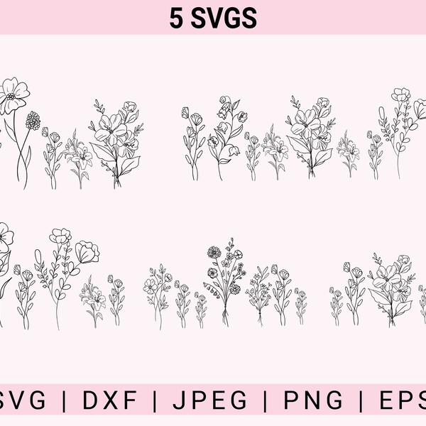 Wildflower Doodle - Etsy