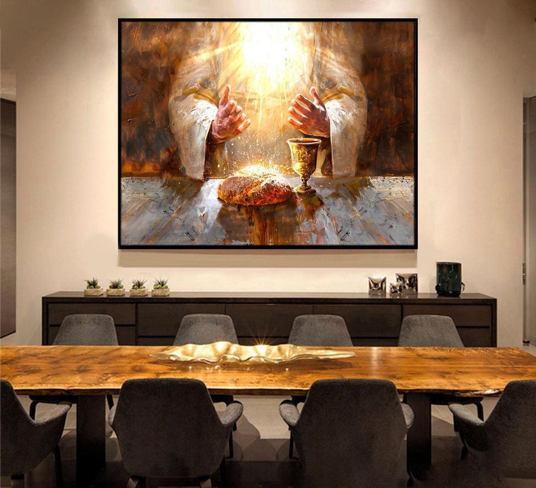 The Last Supper Wall Art | Abstract Jesus Wall Art | Eucharist Wall ...