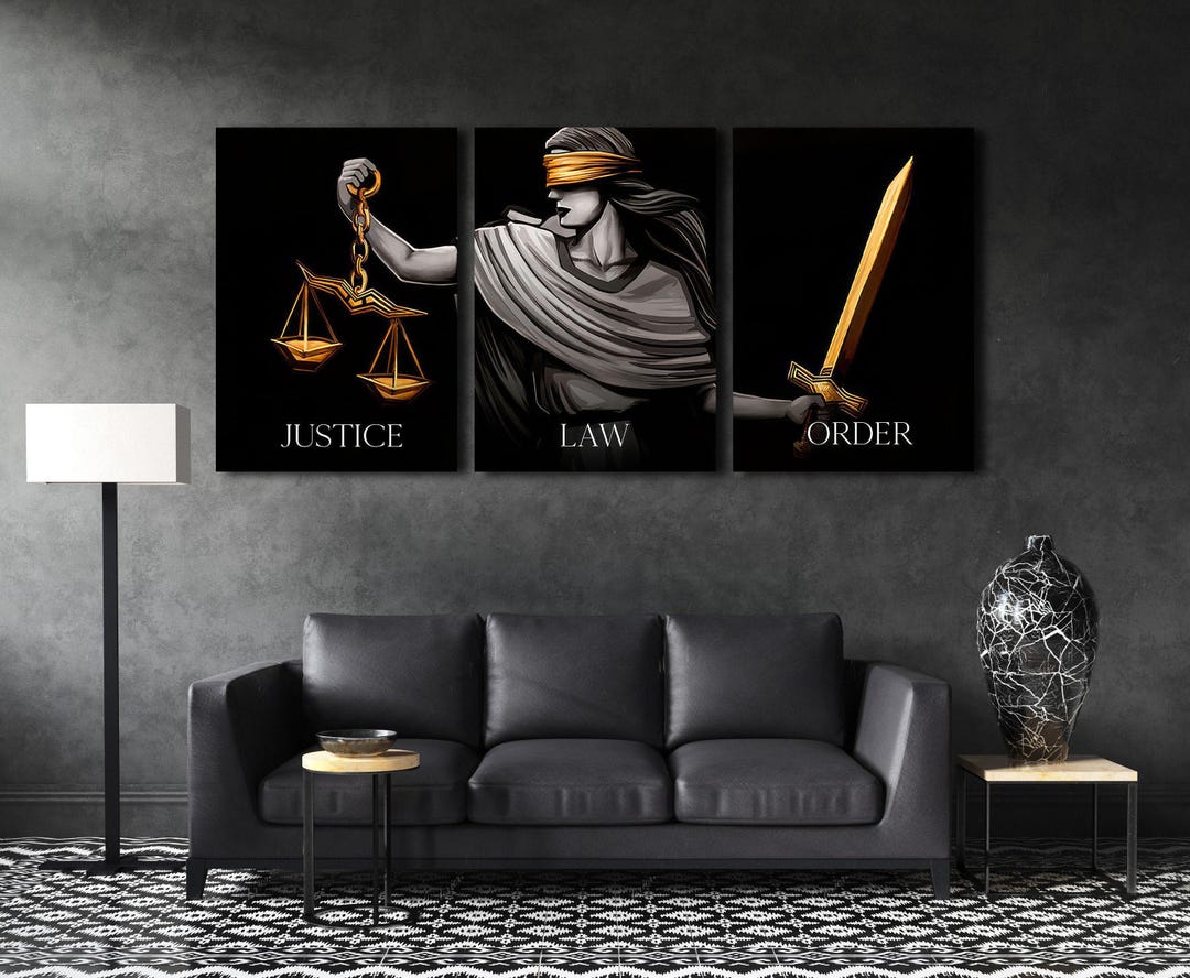 Law Wall Art, Lady Justice, Gavel, Scales of Justice Art, Lawyer Print ...