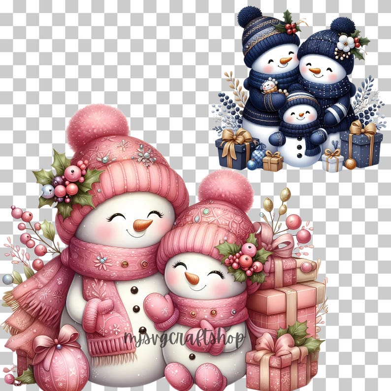 Christmas Snowman Family Clipart Bundle (digital Download) - Etsy
