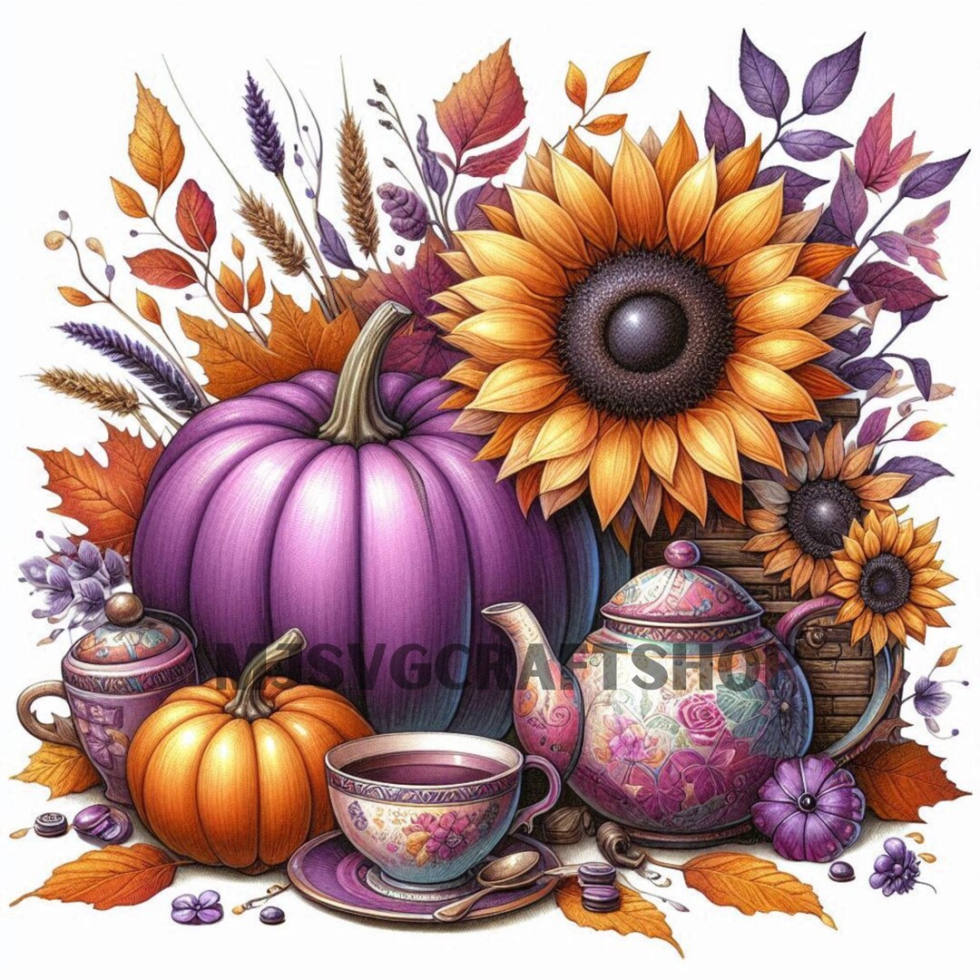 Fall Pumpkin Clipart PNG Bundle, - Etsy
