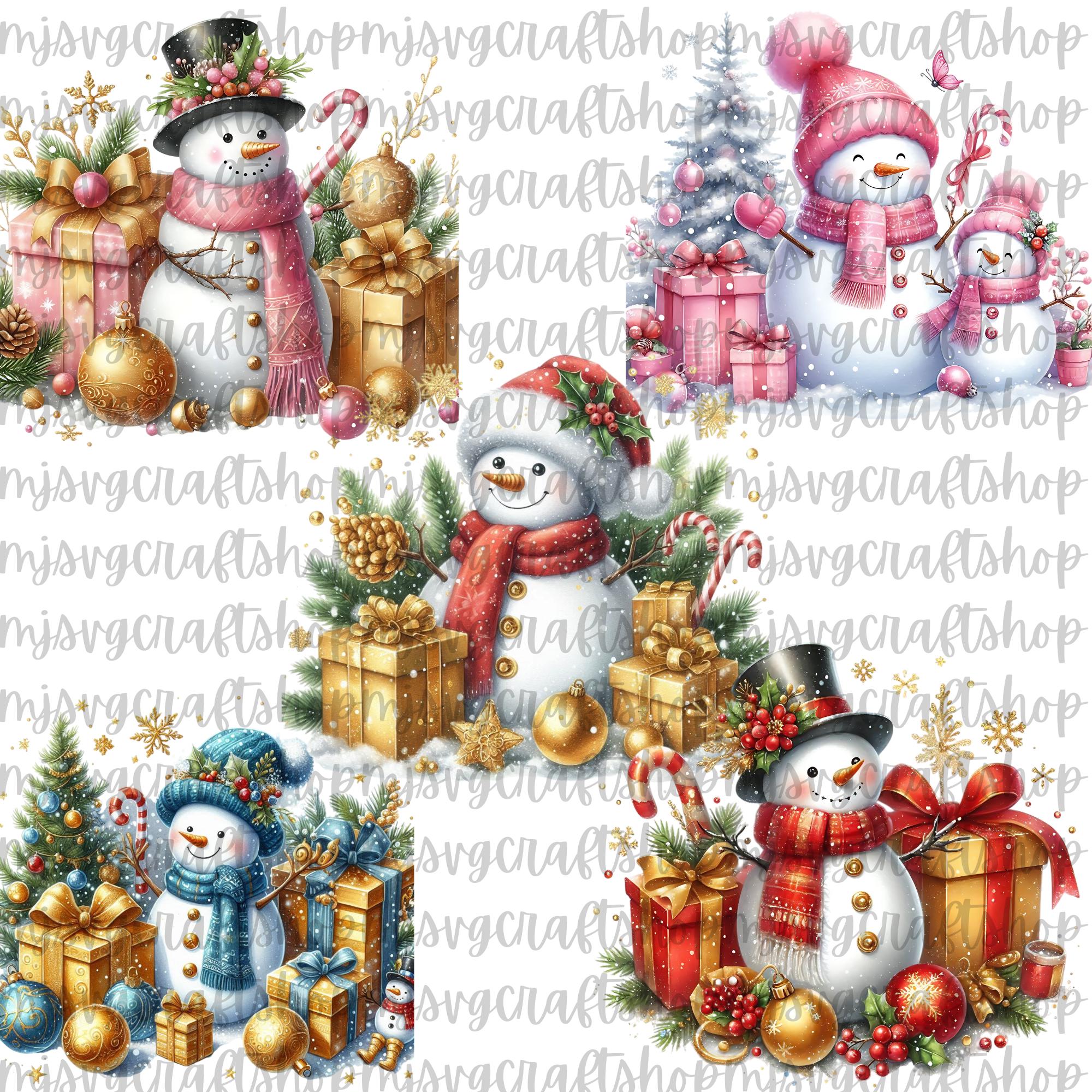 9 Snowman Clipart Bundle Christmas,sublimation Design,instant Digital ...