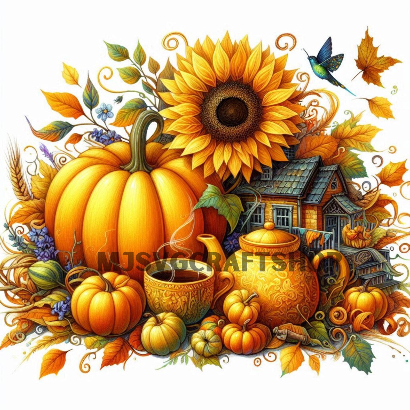 Fall Pumpkin Clipart PNG Bundle, - Etsy