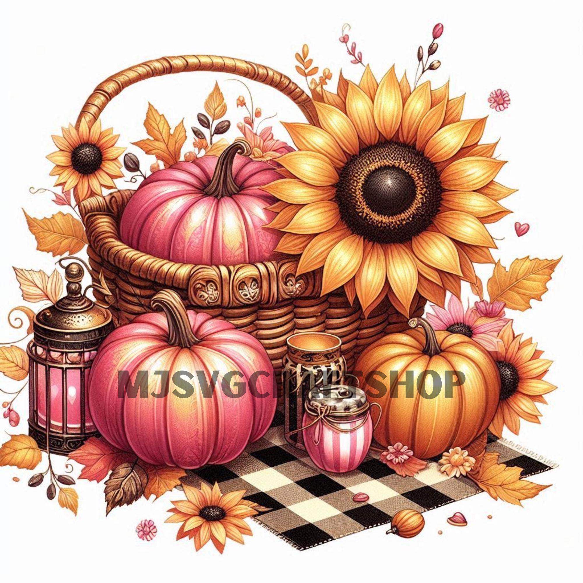 Fall Pumpkin Clipart PNG Bundle, - Etsy