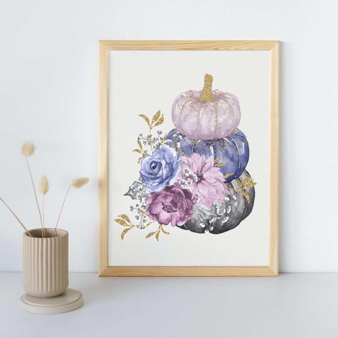 Halloween Pastel Pumpkin Art, Printable Pumpkin Art, Cute Halloween ...