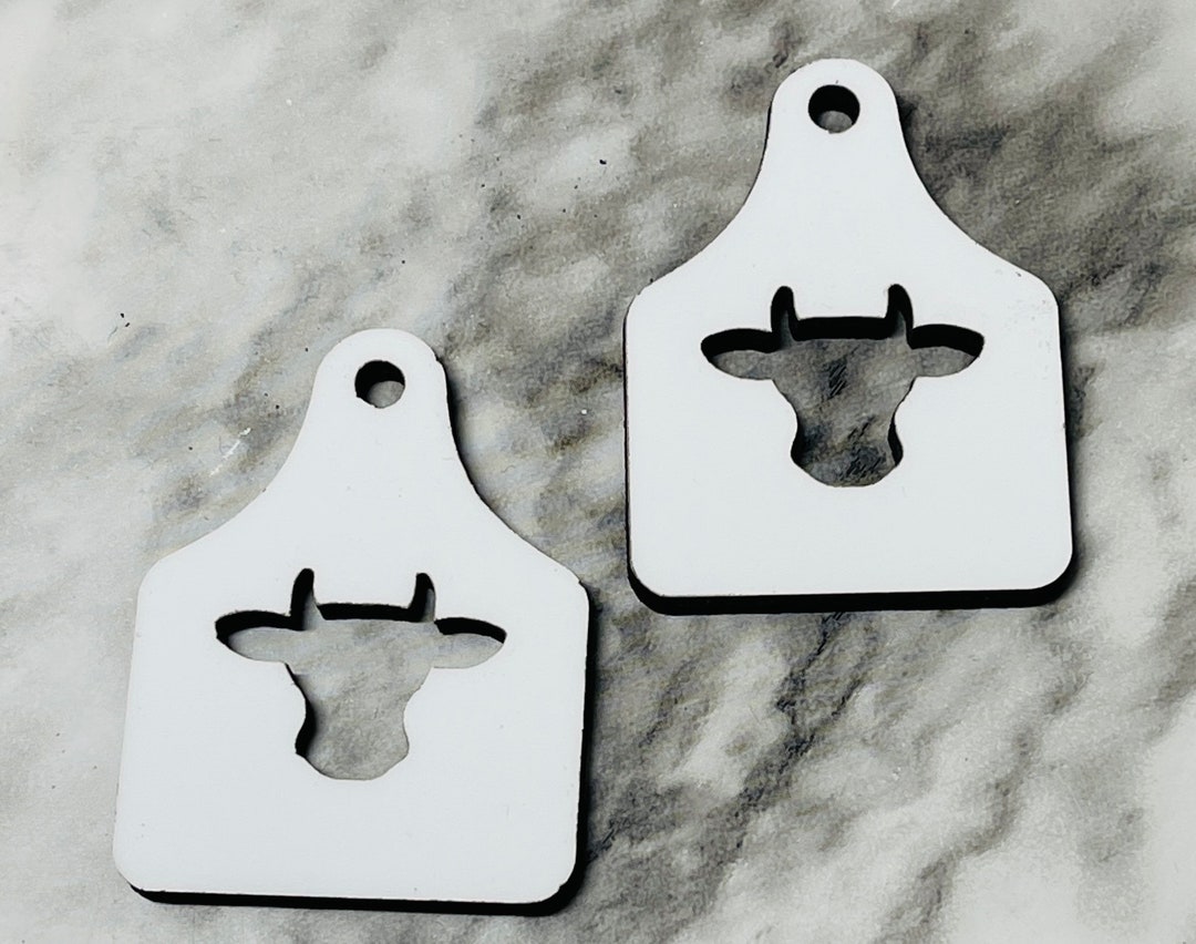 Cow Tag With Cow Cutout Sublimation Earring Blanks | Earring Blank ...