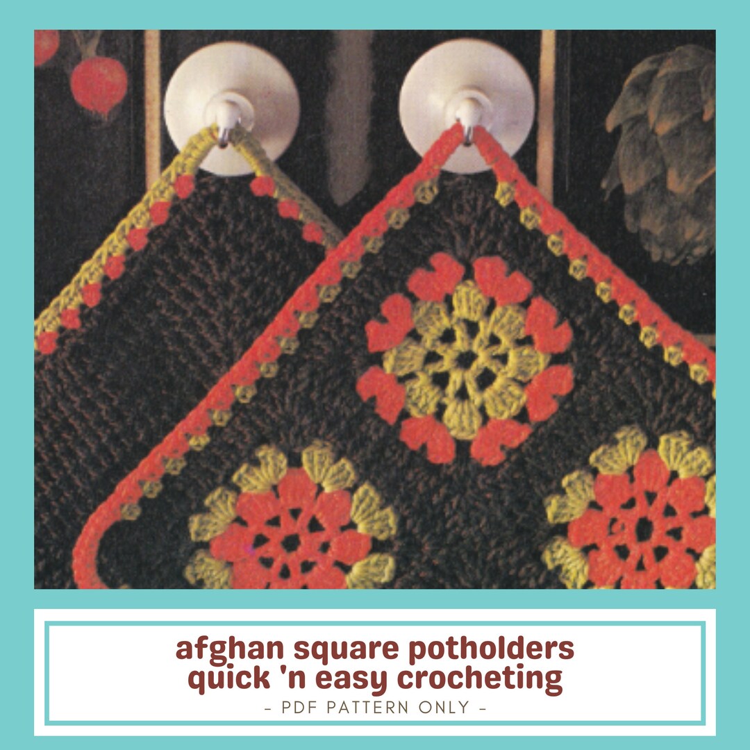 Afghan Square Potholders Crochet Pattern - Quick 'n Easy Crochet - Etsy