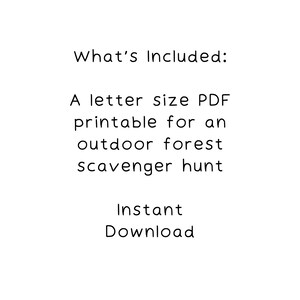 Forest Scavenger Hunt PDF Printable Digital File Autumn Woodland ...