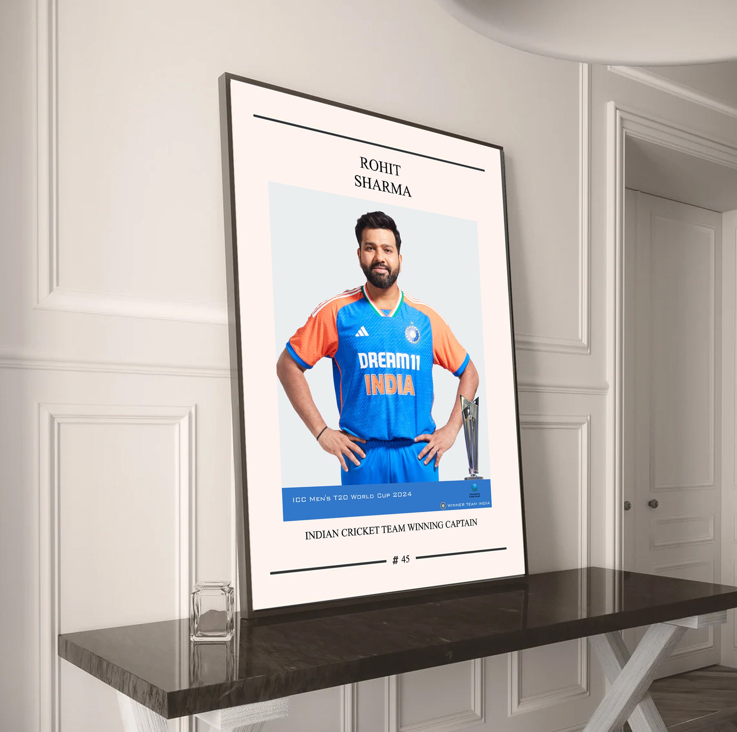 ROHIT Sharma Poster, Indian Cricket Print, Cricket Poster,sports Poster ...
