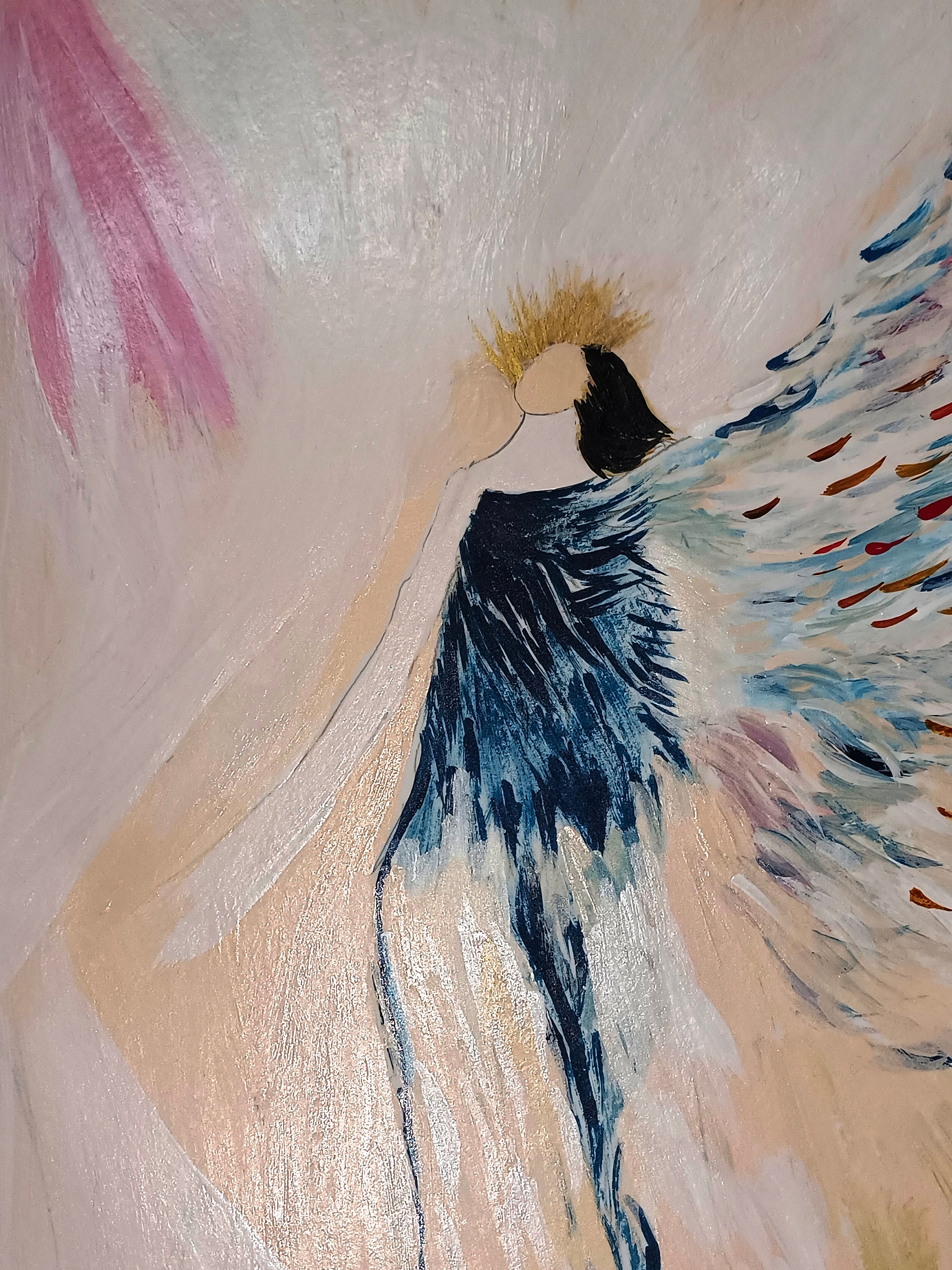 Acrylic Angel Paintings on A3 Size Canvas Creative Home Decor Modern ...