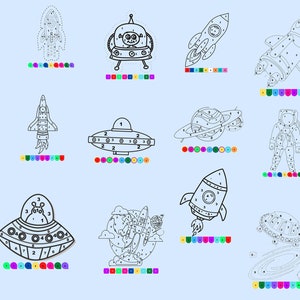 33 Pages of Space Themed Color by Numbers Worksheets! - Etsy