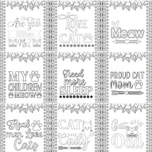 Cat Related Quotes for Coloring! 15 Pages Activity! - Etsy