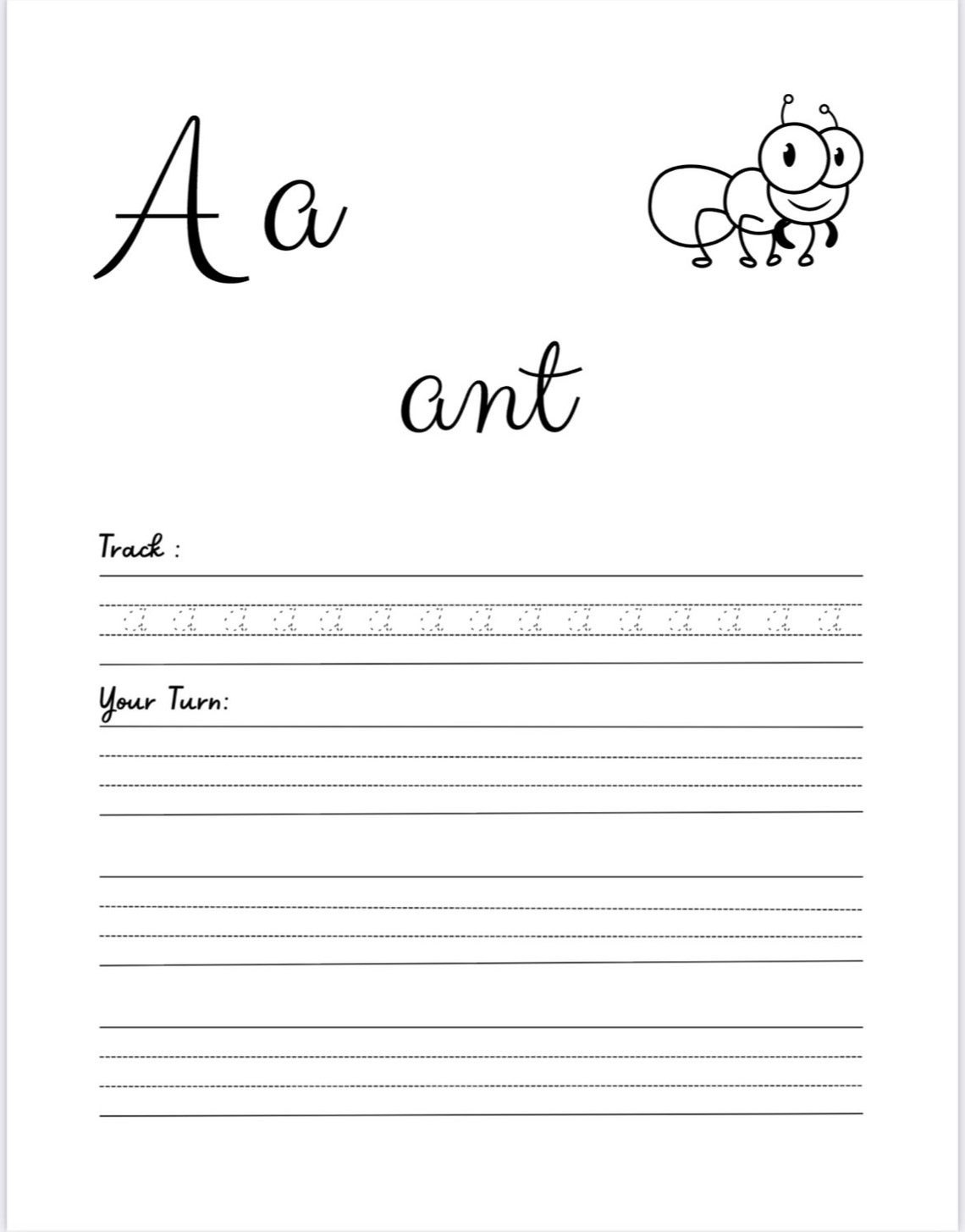 81 Pages of Cursive Handwriting Practice Worksheets! A-Z Lower and ...
